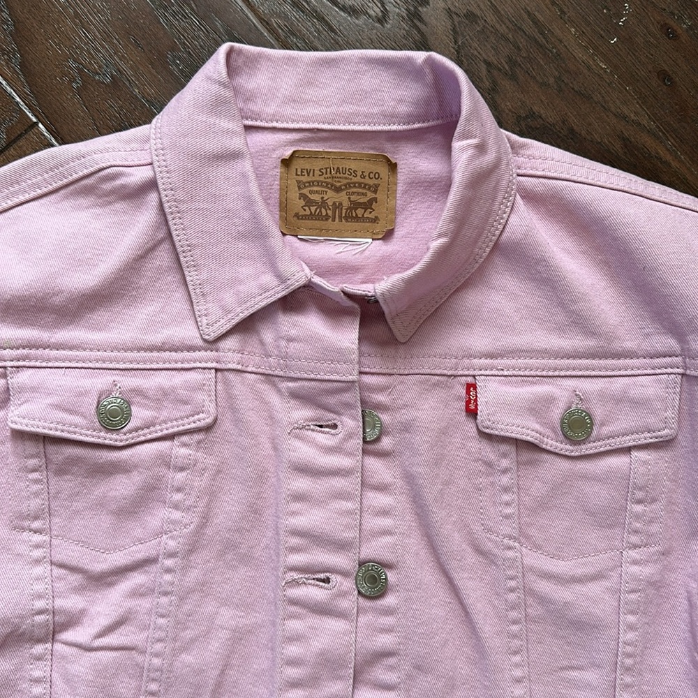 Levi’s Blush Pink Crop Puff Sleeve Jacket - Gem